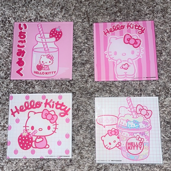 Sanrio | Dining | Hello Kitty Glass Coasters | Poshmark